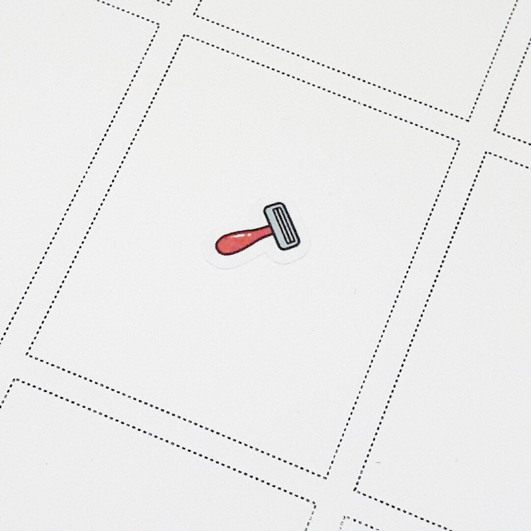 M043 WAXING Stickers / Shaver Stickers / Daily Life Stickers / Matte ...