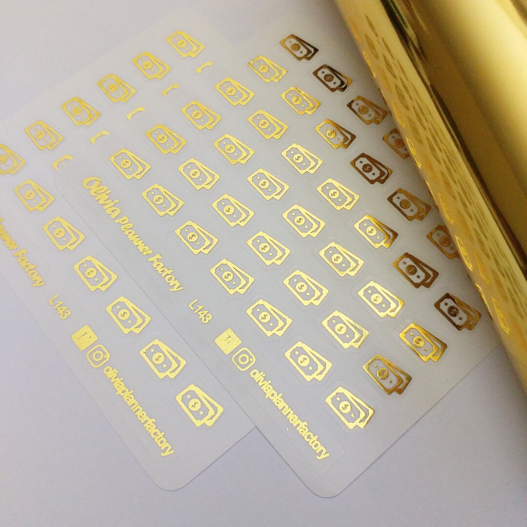 G143 Foiled Money Sticker, Payday Label, Bill Icon, ECLP Sticker, Erin ...