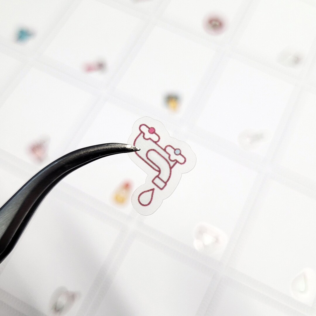 C023 WATER TAP Stickers / Water Stickers / Daily Life Stickers / Clear ...