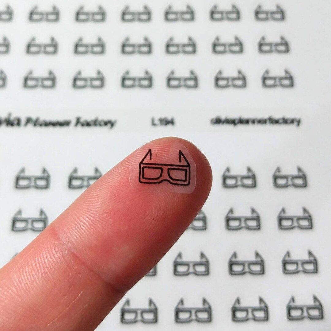 L194 Glasses Sticker, Glasses Icon, 3d Glasses Sticker, Sunglasses ...