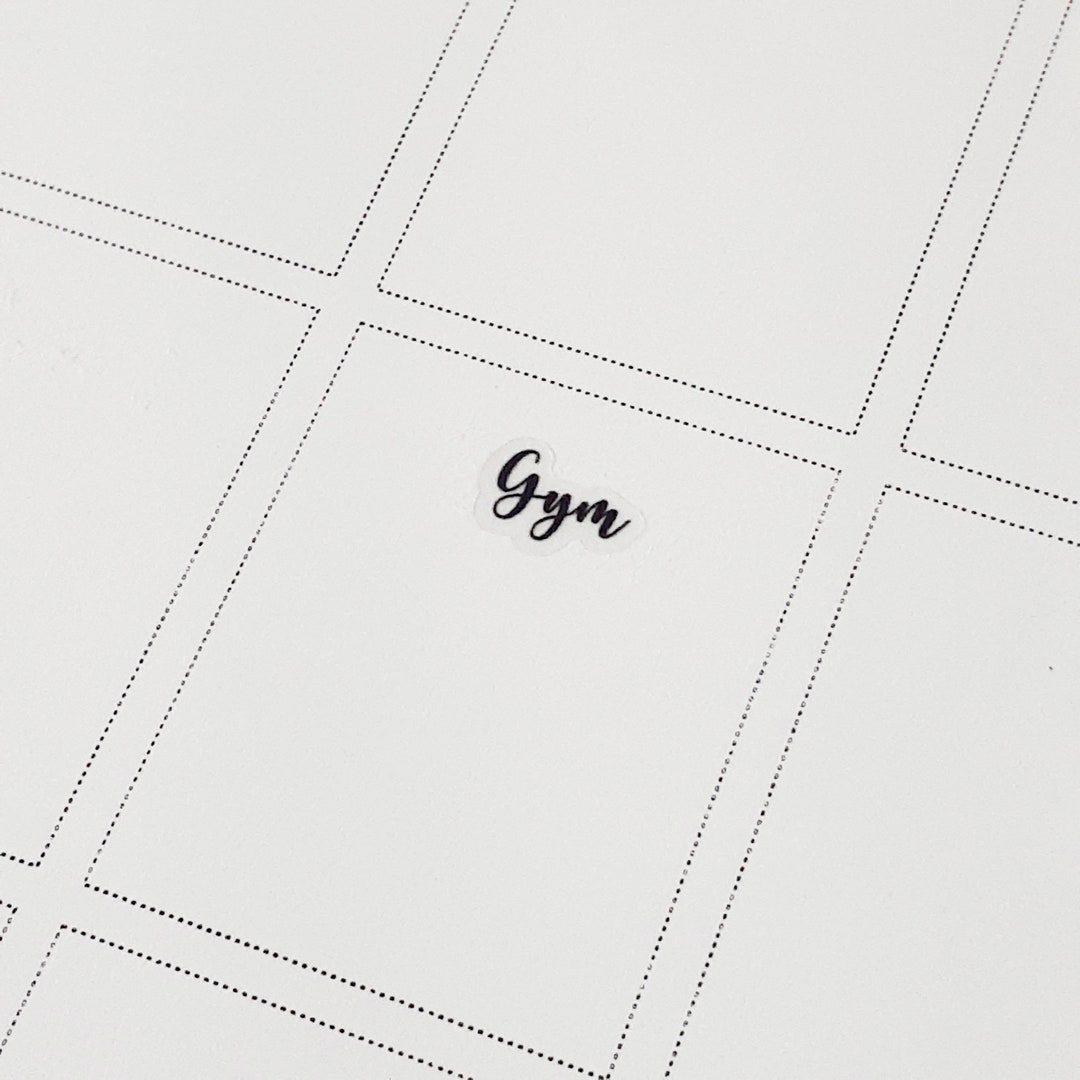 TC088 56pcs Clear GYM Stickers / Cursive Letter Stickers / Daily Life ...