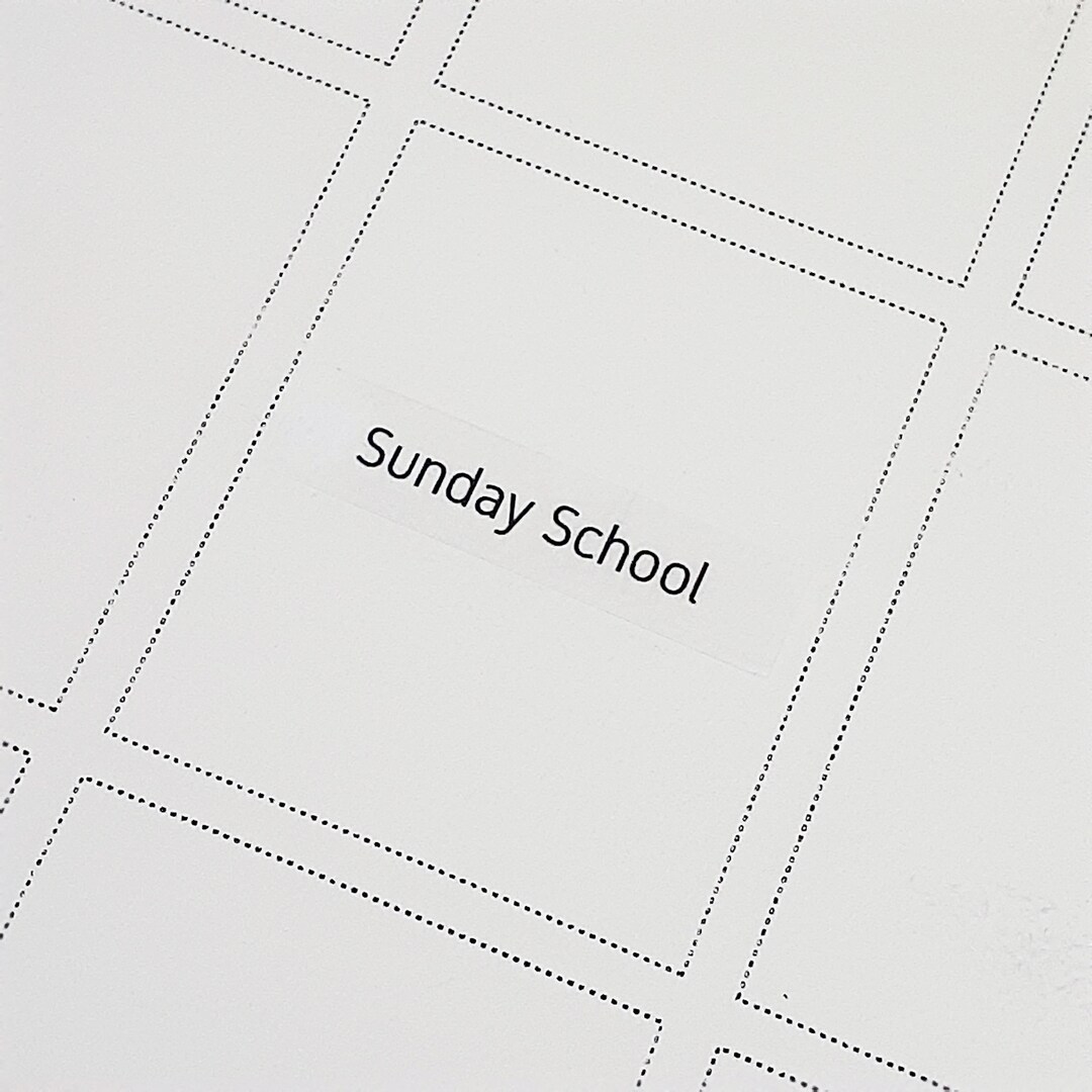 TM037 35pcs Clear SUNDAY SCHOOL Stickers / Minimal Letter Stickers ...