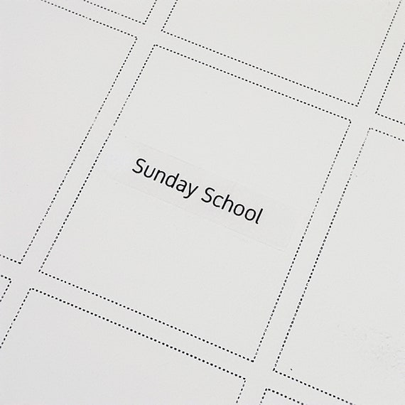 TM037 35pcs Clear SUNDAY SCHOOL Stickers / Minimal Letter | Etsy