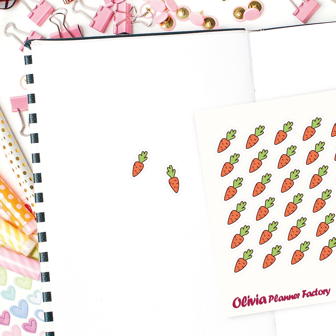M209 Carrot Stickers / Vegetable Stickers / Food Stickers / Cute ...