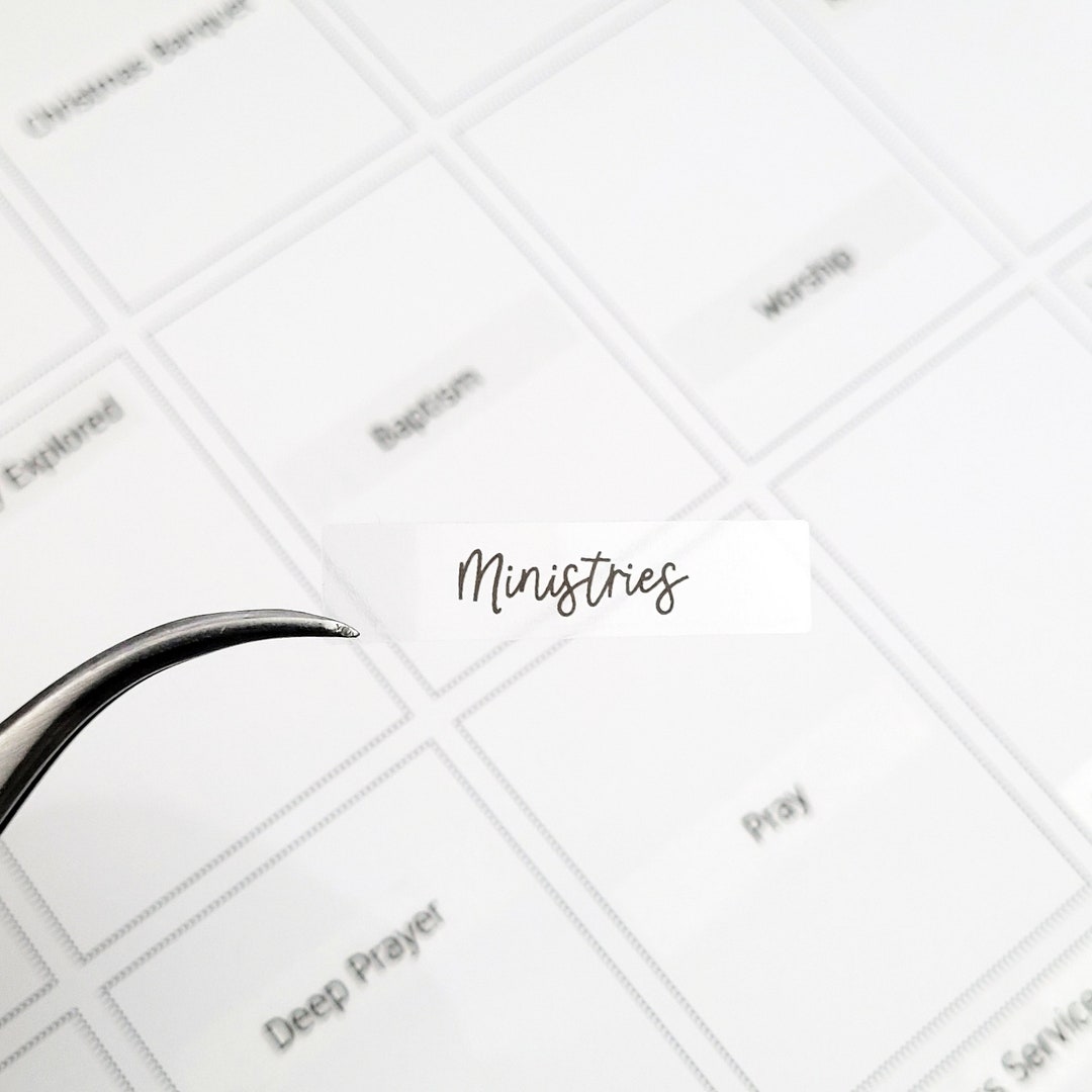 TCC087 35pcs Clear MINISTRIES Sticker / Cursive Letter Stickers ...