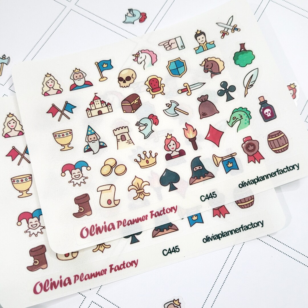 C445 Clear Game Item Stickers, Dungeons and Dragons Stickers ...