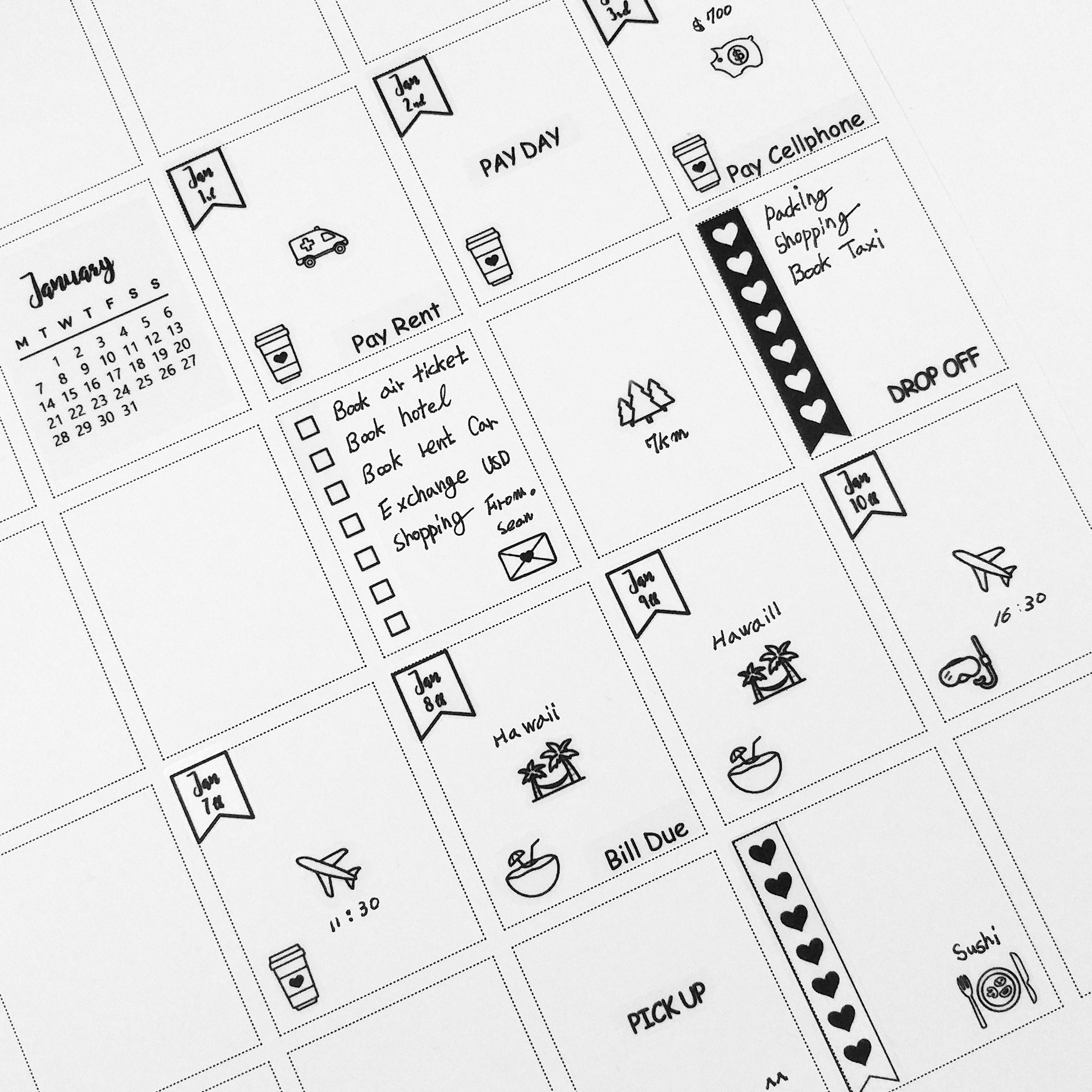 M084 APPLE stickers FOOD stickers Daily life stickers Matte Planner ...