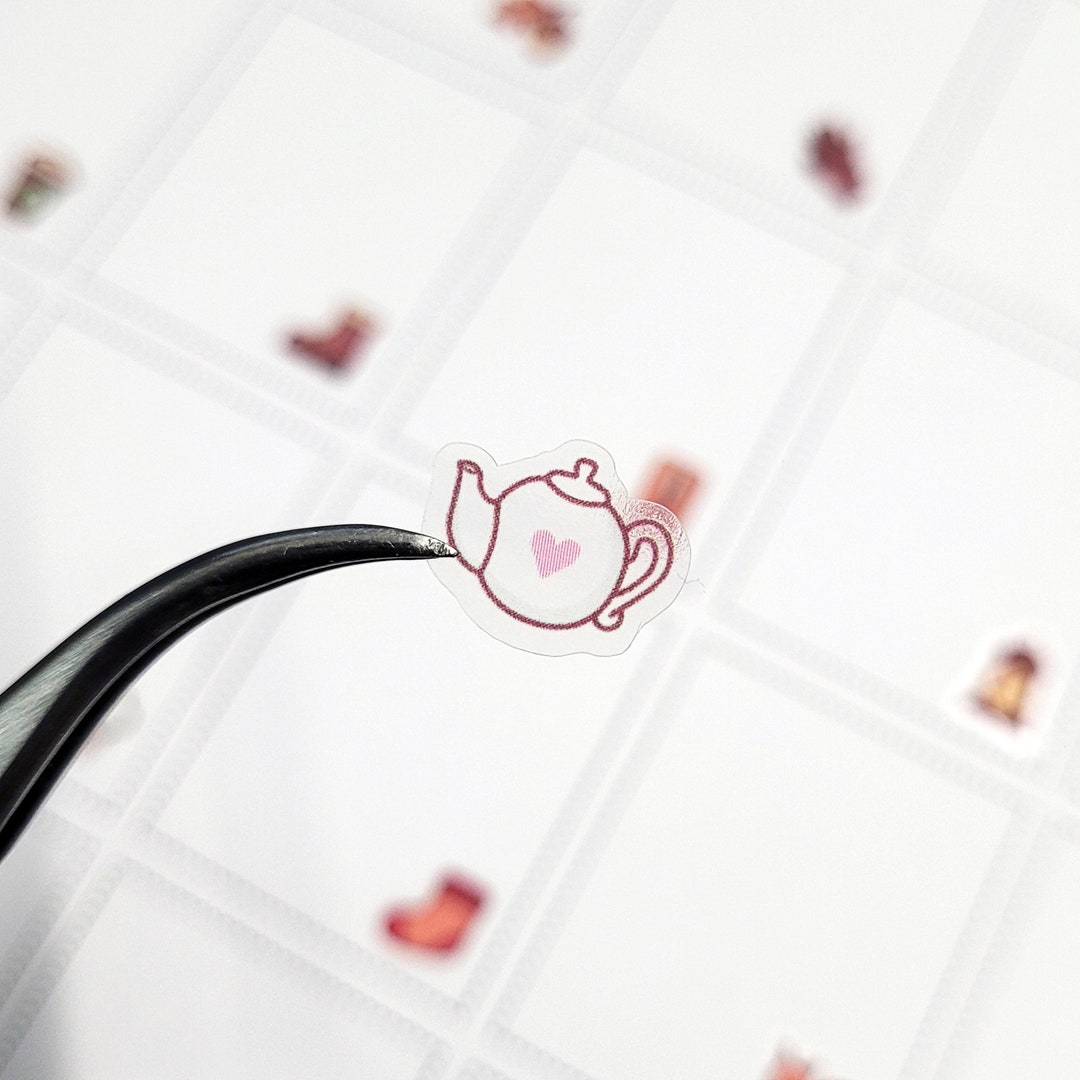 C053 TEA POT Stickers / Tea Time Stickers / Daily Life Stickers / Clear ...
