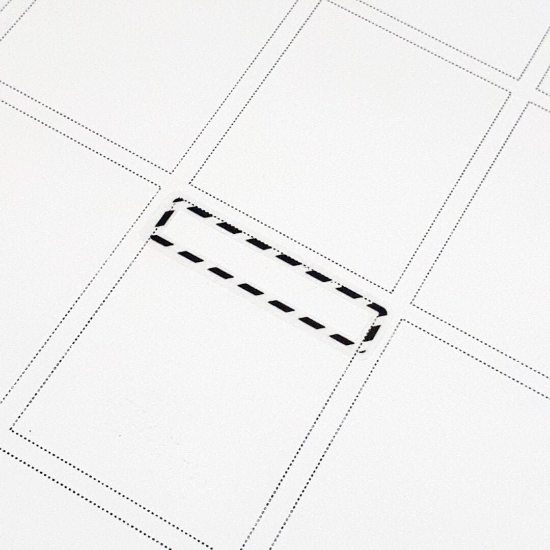T016 Clear OUTLINED BOX (hatched Line) Stickers / Daily Life Stickers ...
