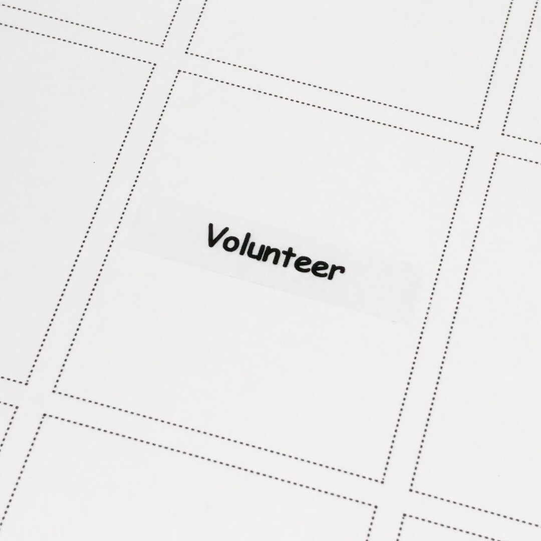 TD091 35pcs Clear VOLUNTEER Stickers / Doodle Letter Stickers / School ...