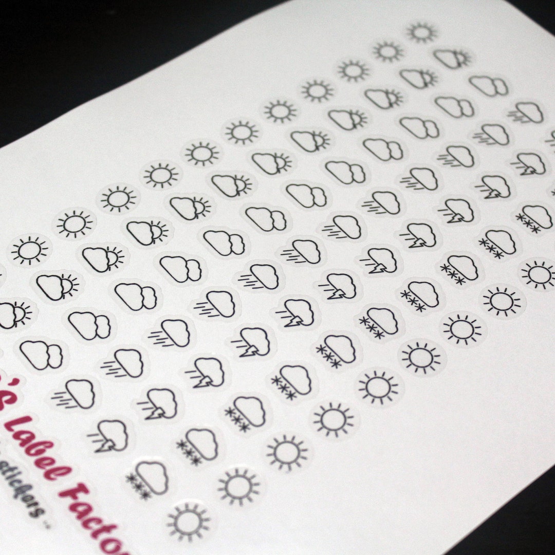 Clear Waterproof Planner Label. Weather Sticker, Weather Label ...