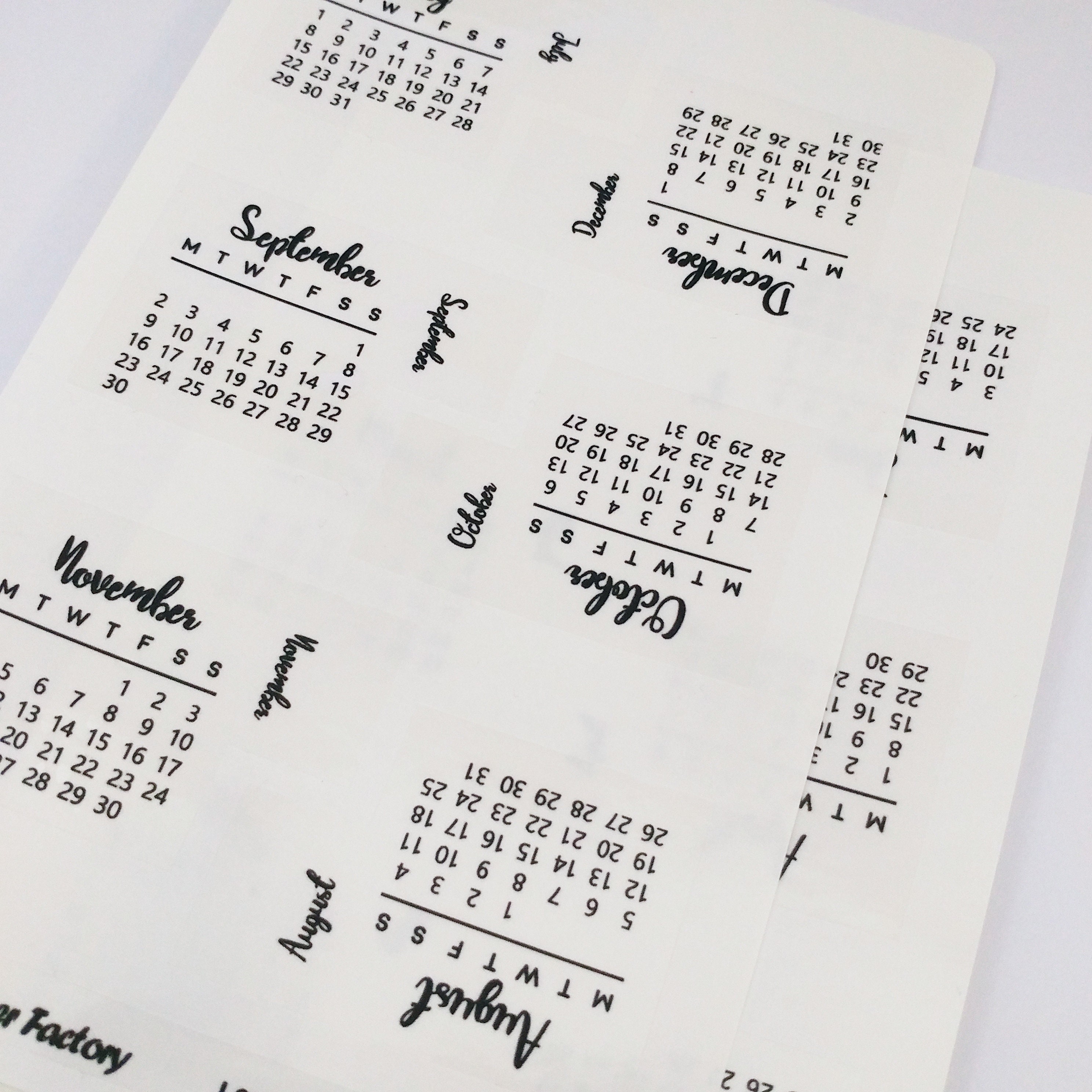 T011 2021 Clear Calendars With Index Sticker, Calendar Sticker, Monthly ...