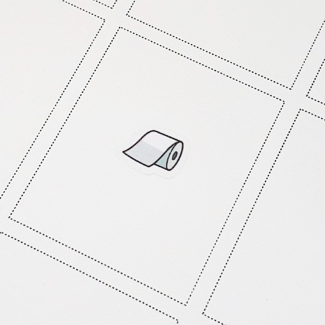 M001 TISSUE STICKERS / Restroom Label / Toilet Paper Icon / Daily Life ...