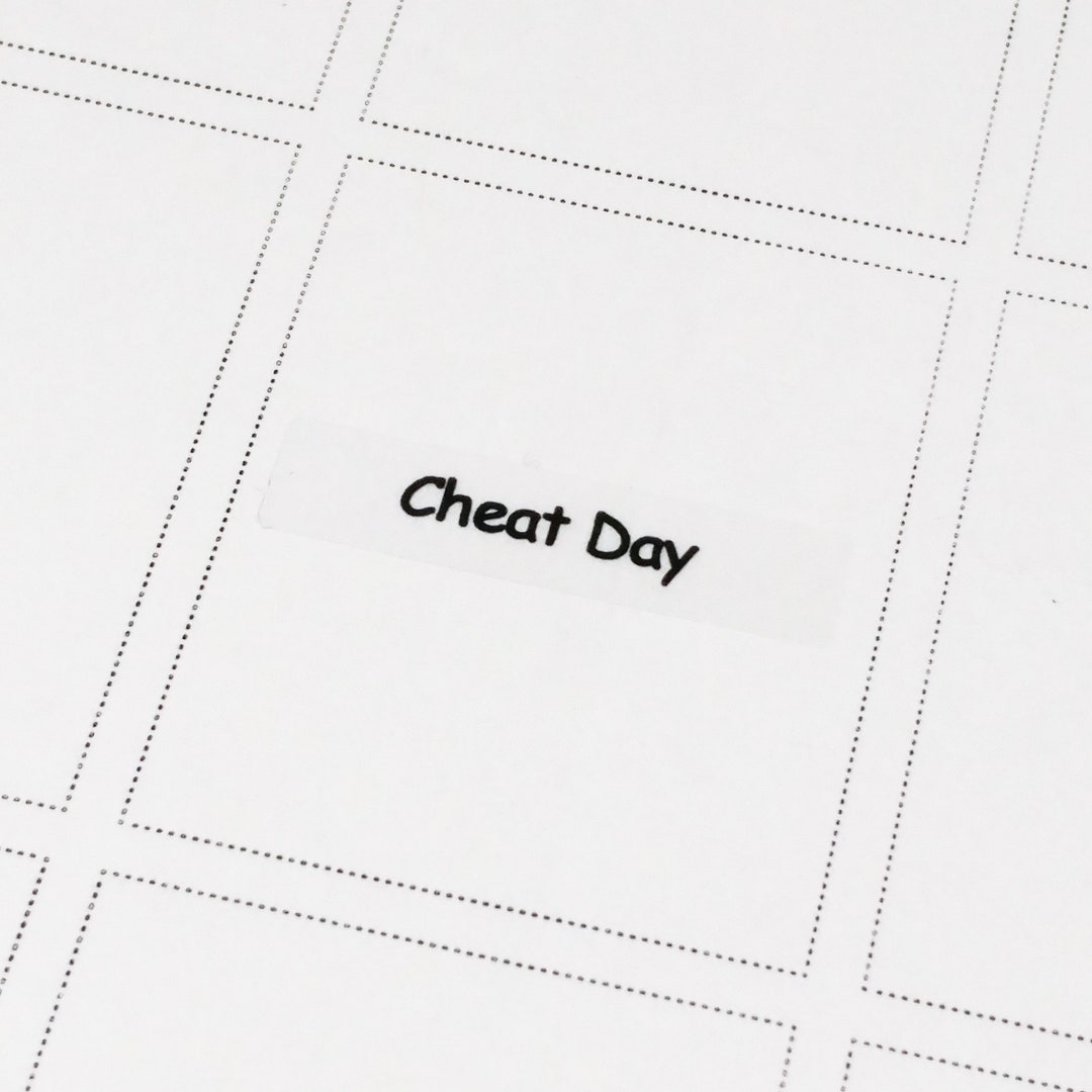 TD047 35pcs Clear CHEAT DAY Stickers / Minimal Letter Stickers / School ...
