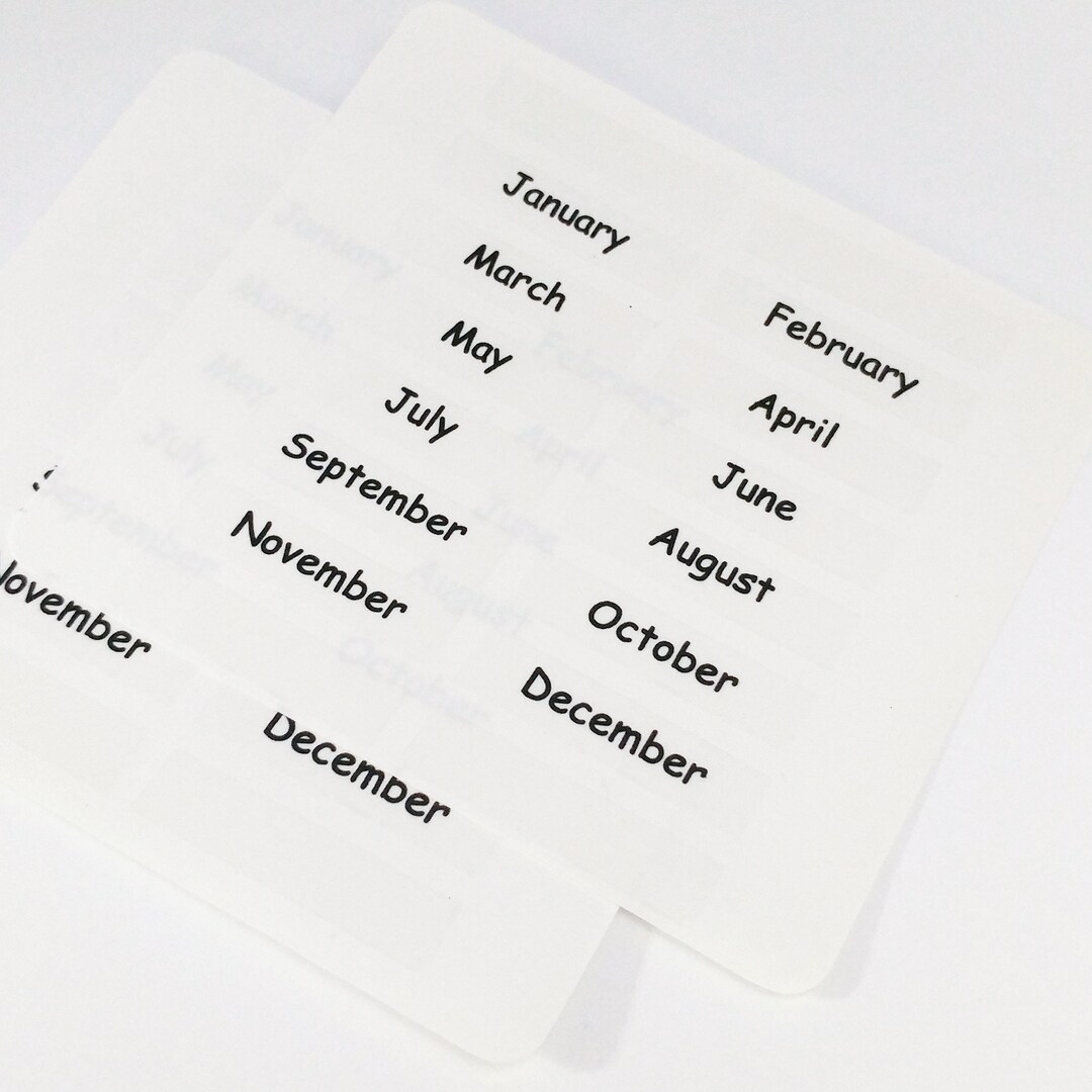 T022 12pcs 12 MONTHS of the Year Stickers / Letter Stickers / School ...