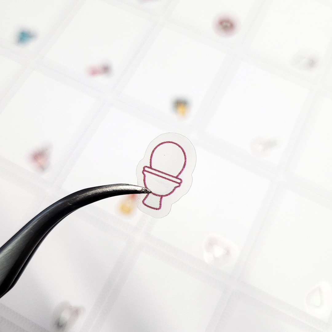 C040 TOILET Stickers / Restroom Stickers / Daily Life Stickers / Clear ...