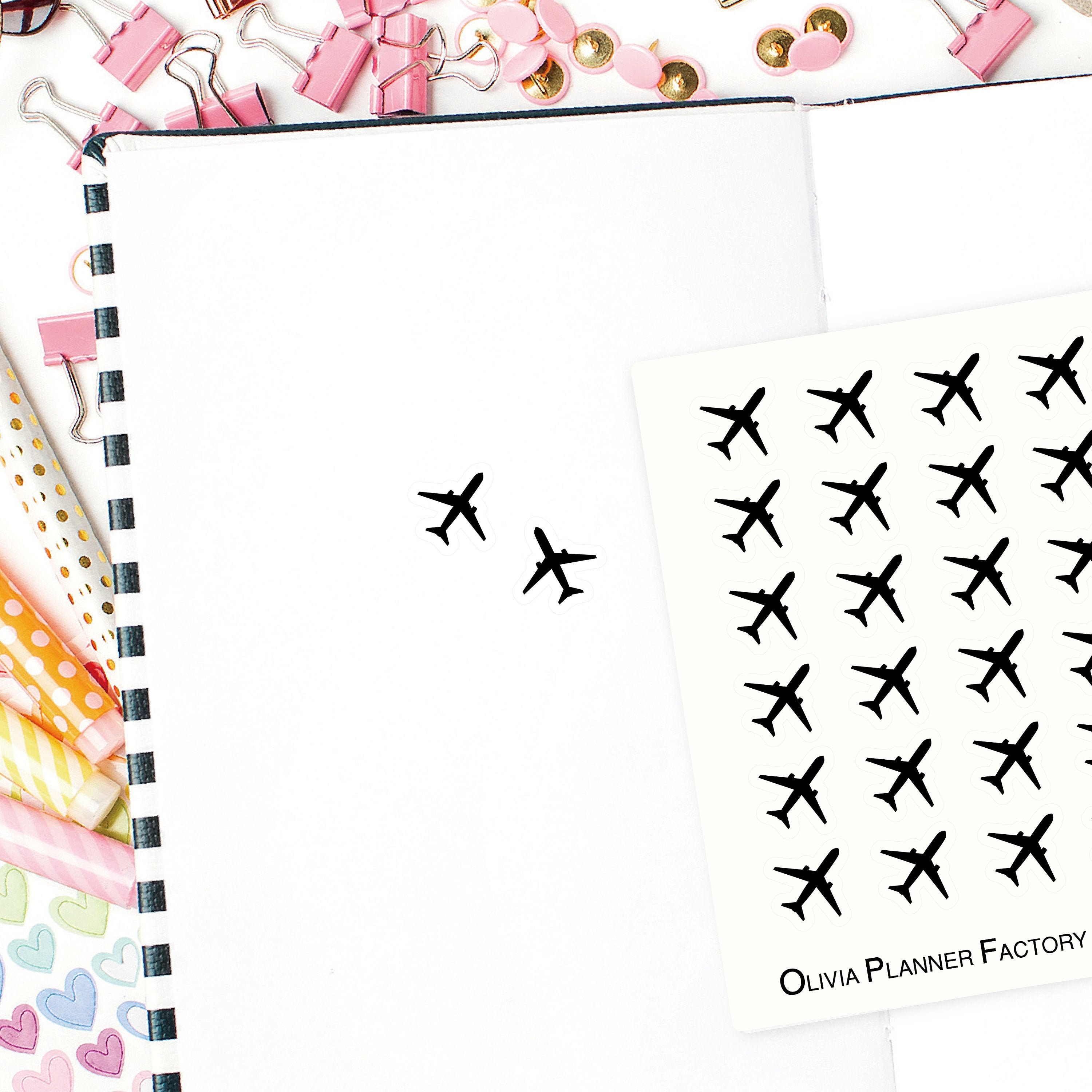 S040 Clear Airplane Stickers, Travel Stickers, Clear Planner Stickers ...