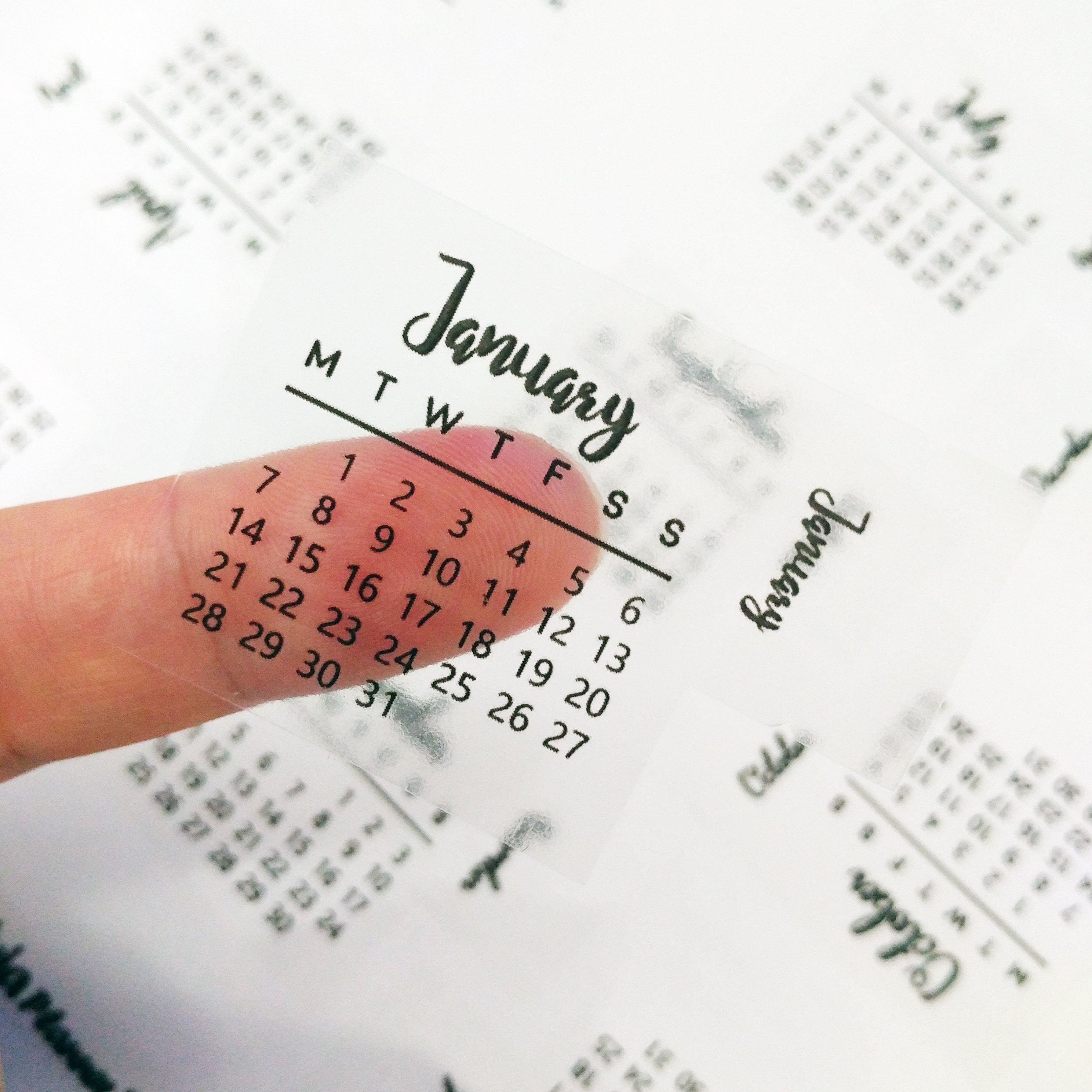 T011 2021 Clear Calendars With Index Sticker, Calendar Sticker, Monthly ...