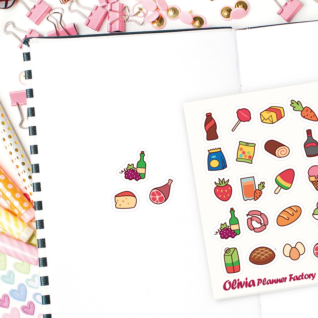 M187 ASSORTED Food Stickers / Food Icon Stickers / Food Stickers ...