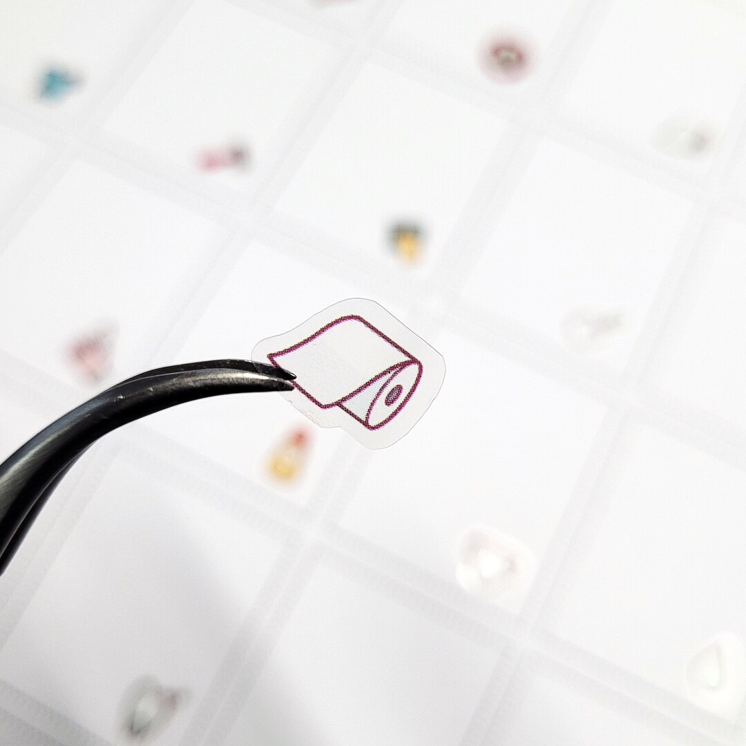 C001 TISSUE STICKERS / Restroom Label / Toilet Paper Icon / Daily Life ...