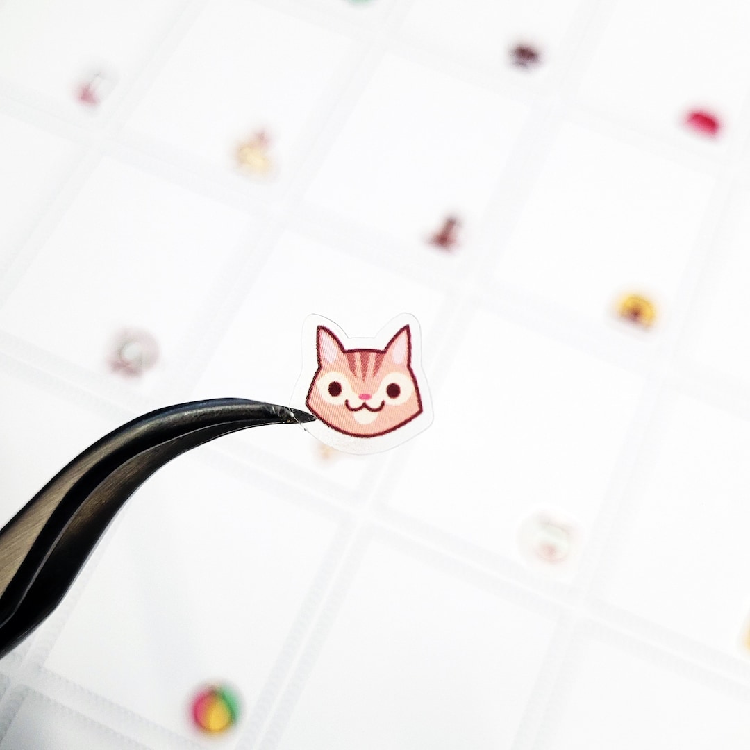 C152 CAT Stickers / Cat Face Stickers / Pet Stickers / Clear Planner ...