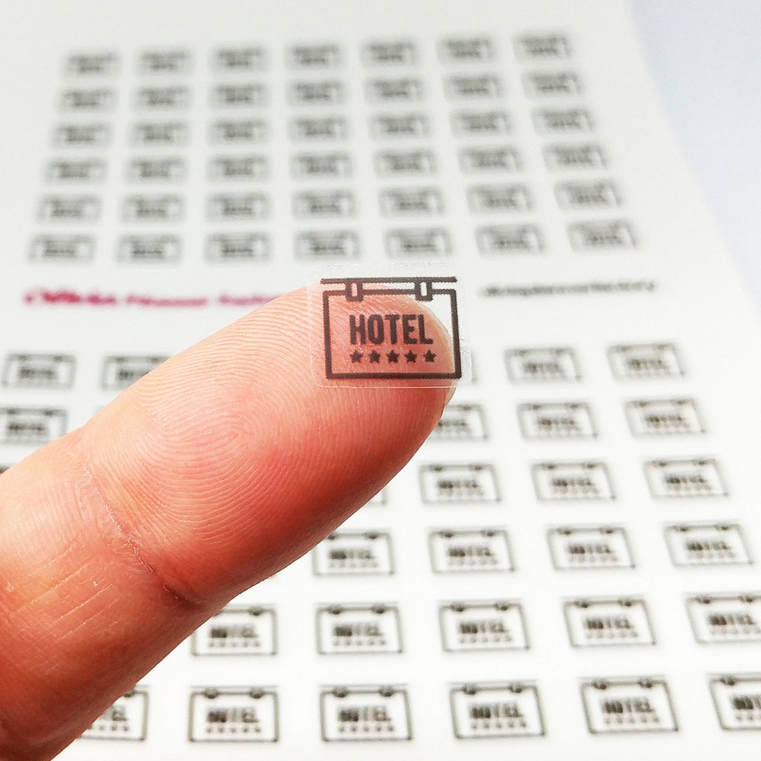 Clear Waterproof Planner Sticker. Clear Hotel Sticker, Vacation Label ...