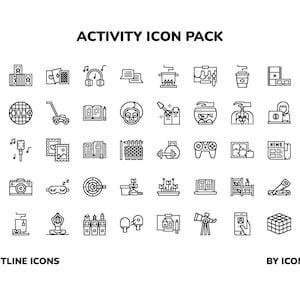 Activity Outline Icon Pack, SVG, PNG, Vector Icons - Etsy