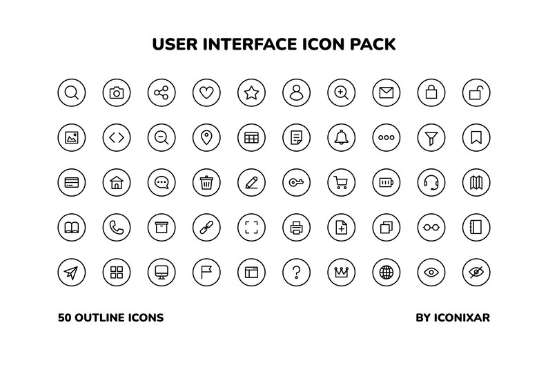 User Interface Outline Icon Pack, SVG, PNG, Vector Icons - Etsy Australia