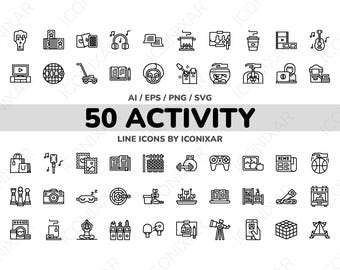Hobby Outline Icon Pack, SVG, PNG, Vector Icons - Etsy