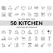 Kitchen Outline Icon Pack, SVG, PNG, Vector Icons - Etsy