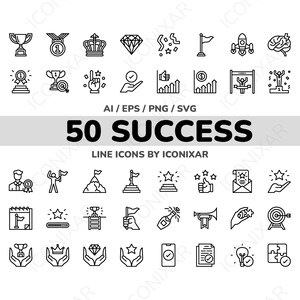Success Outline Icon Pack, SVG, PNG, Vector Icons - Etsy