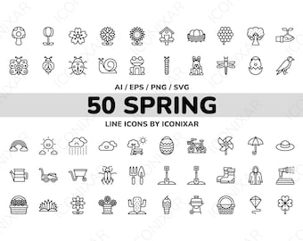 Tropical Nature Outline Icon Pack, SVG, PNG, Vector Icons - Etsy