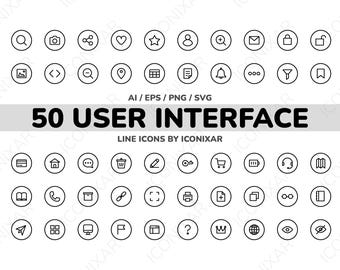 Website Layout Design Outline Icon Pack, SVG, PNG, Vector Icons - Etsy