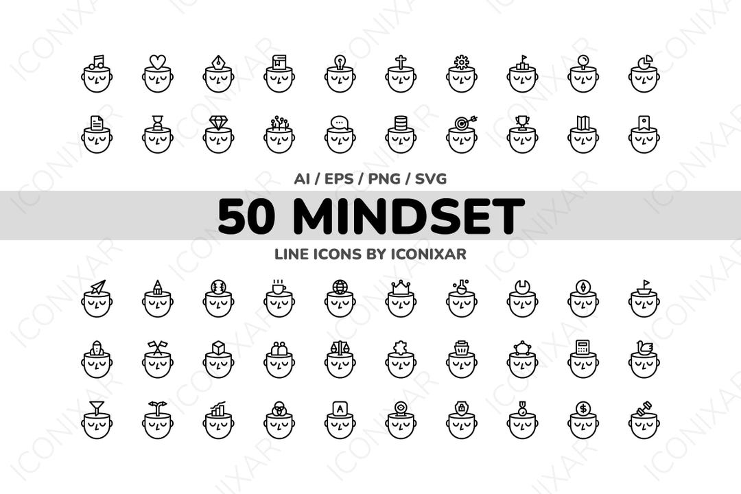 Mindset Outline Icon Pack, SVG, PNG, Vector Icons - Etsy UK