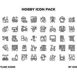 Hobby Outline Icon Pack, SVG, PNG, Vector Icons - Etsy