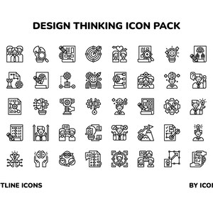 Design Thinking Outline Icon Pack, SVG, PNG, Vector Icons - Etsy