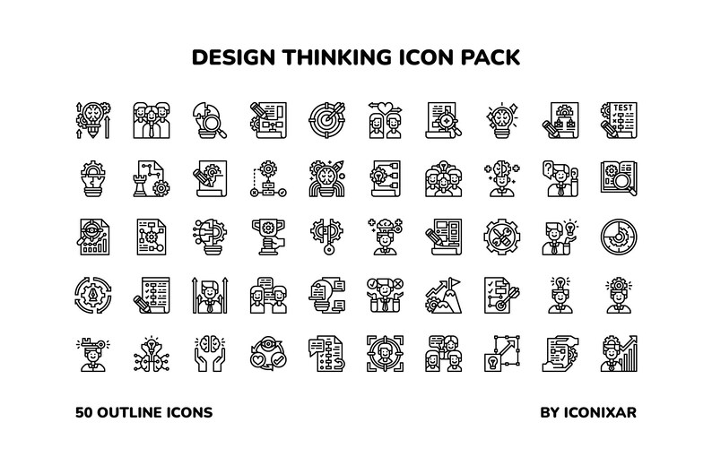 Design Thinking Outline Icon Pack, SVG, PNG, Vector Icons - Etsy