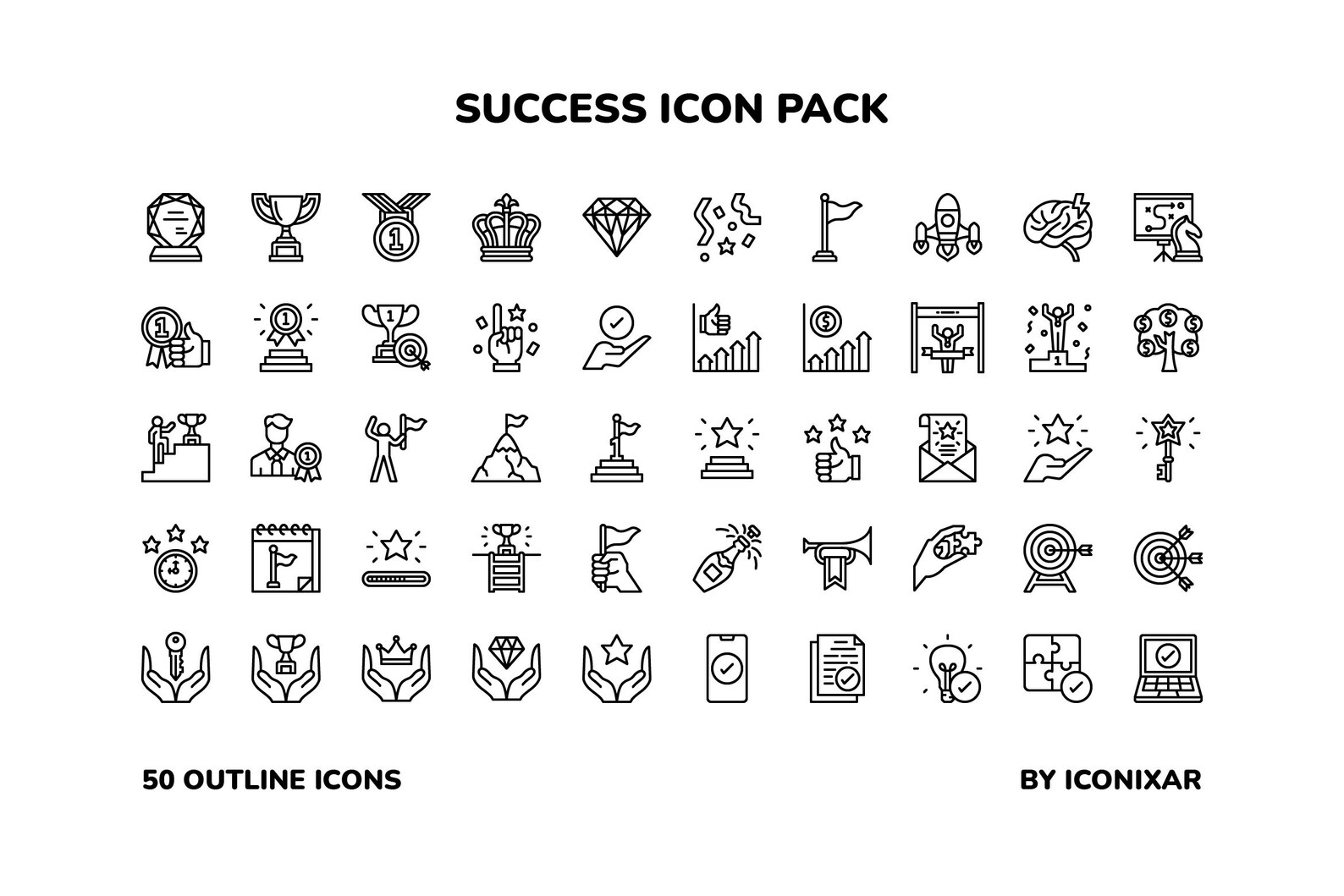 Success Outline Icon Pack, SVG, PNG, Vector Icons - Etsy