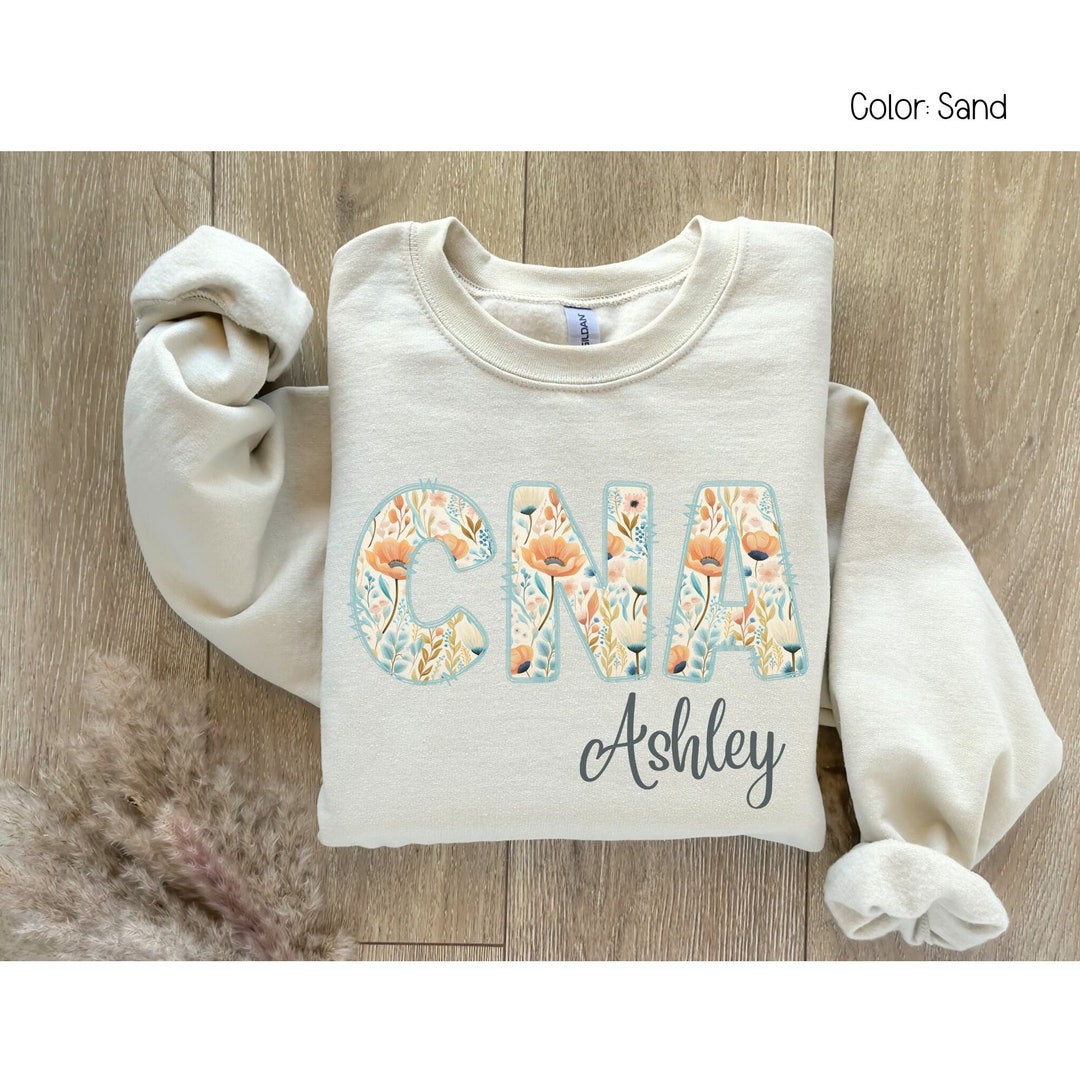 Personalized CNA Sweatshirt, Certified Nursing Assistant Crewneck ...