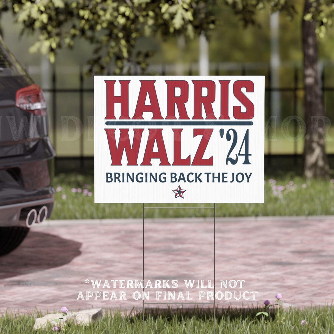 Harris Walz Yard Sign, Kamala Harris Tim Walz Lawn Sign, Harris Walz ...