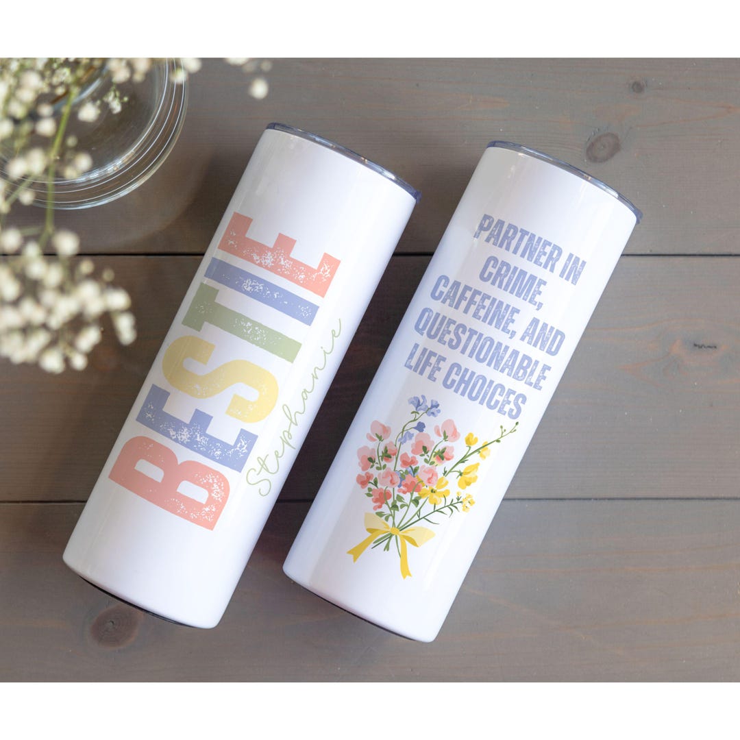 Personalized Tumbler for Bestie, Custom Bestie Cup, Bestie Tumbler ...