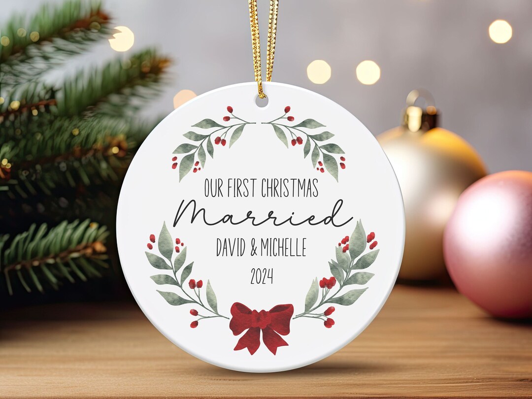 Personalized Married Ornament Mr and Mrs First Christmas Married ...