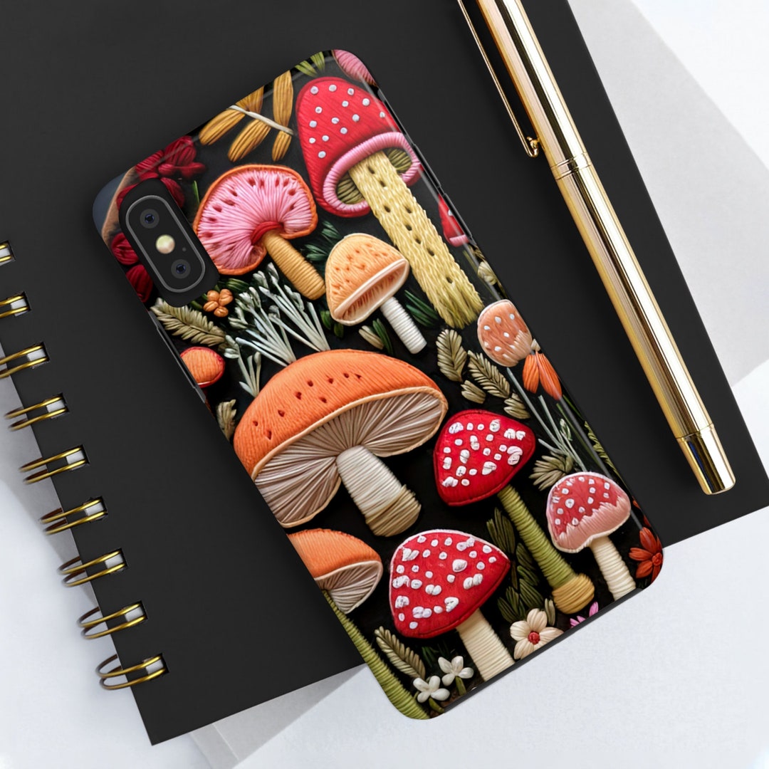 Embroidered Cottagecore Mushroom iPhone Case, iPhone Casing, iPhone ...