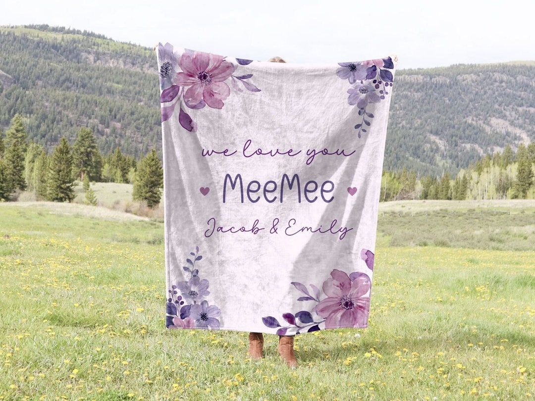 Personalized Meemee Blanket, Gift for Meemee, Grandkids Name Grandma ...