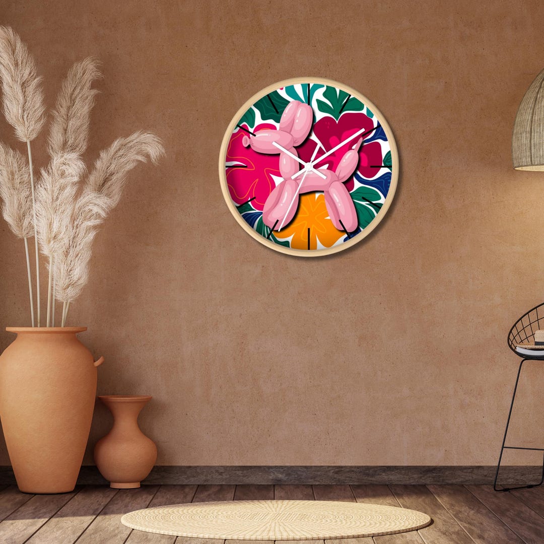 Maximalist Wall Clock, Maximalist Home Decor, Friend Gift, Balloon Dog ...