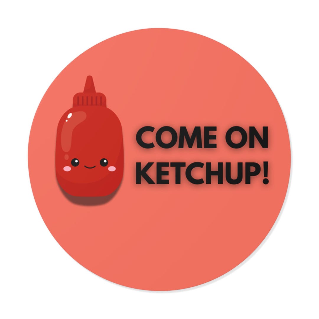 Cute Ketchup Stickers, Fun Vinyl Decals for Water Bottles, Laptops, and ...