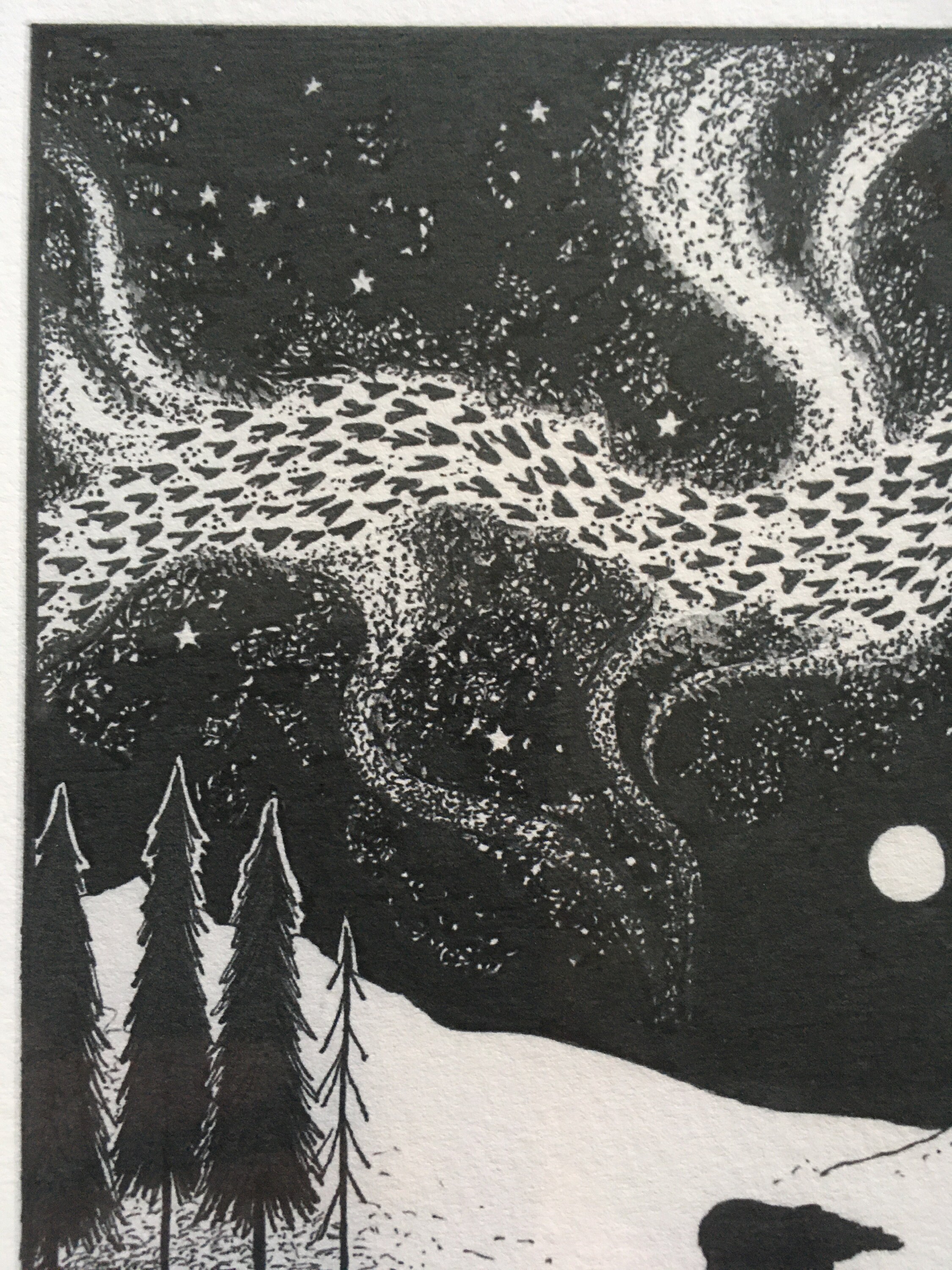 A4 the Witches Hand Drawn Print, Artwork Inspired by the His Dark ...