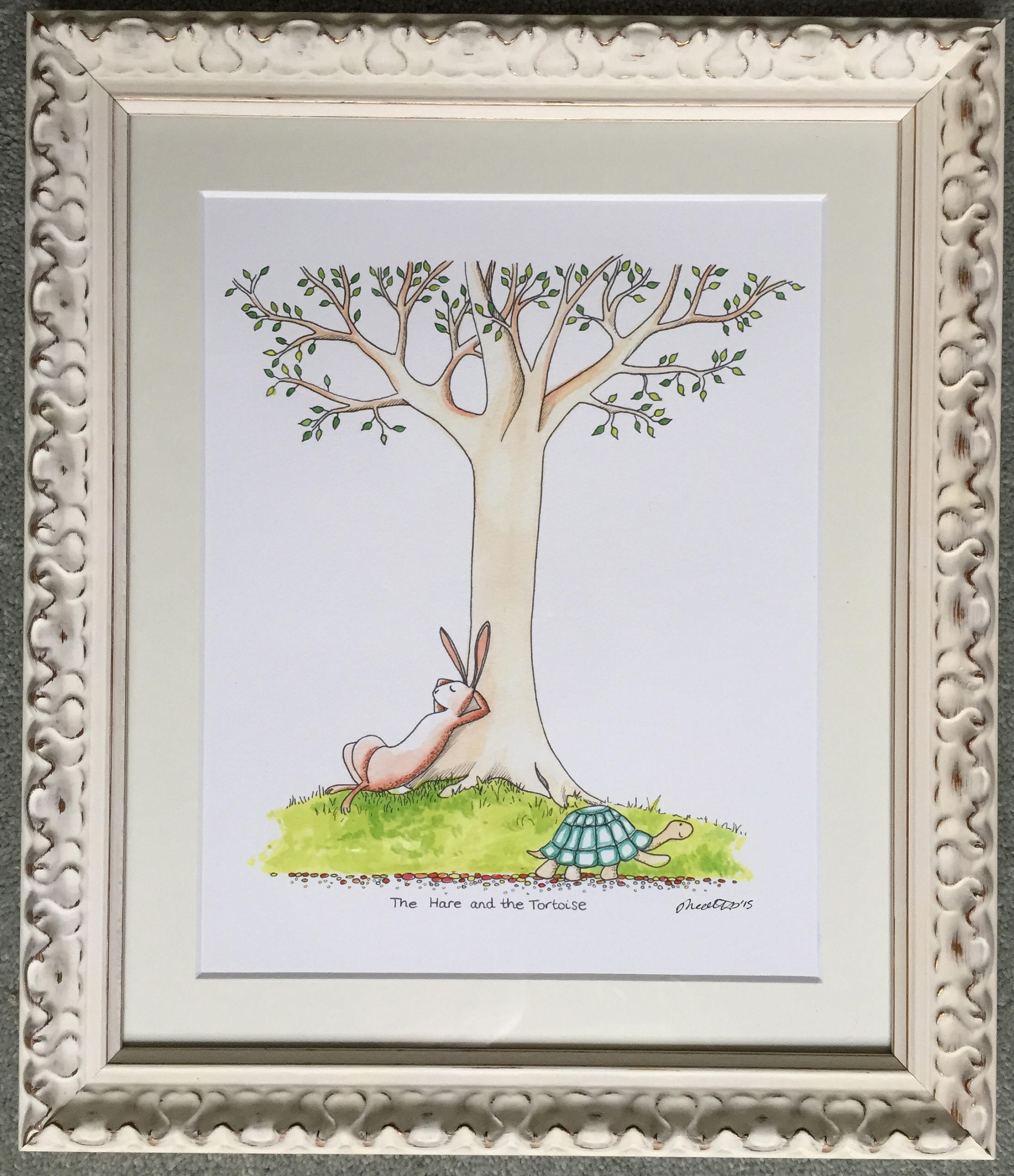 The Tortoise and the Hare, Aesop's Fable Inspired Artwork Print ...