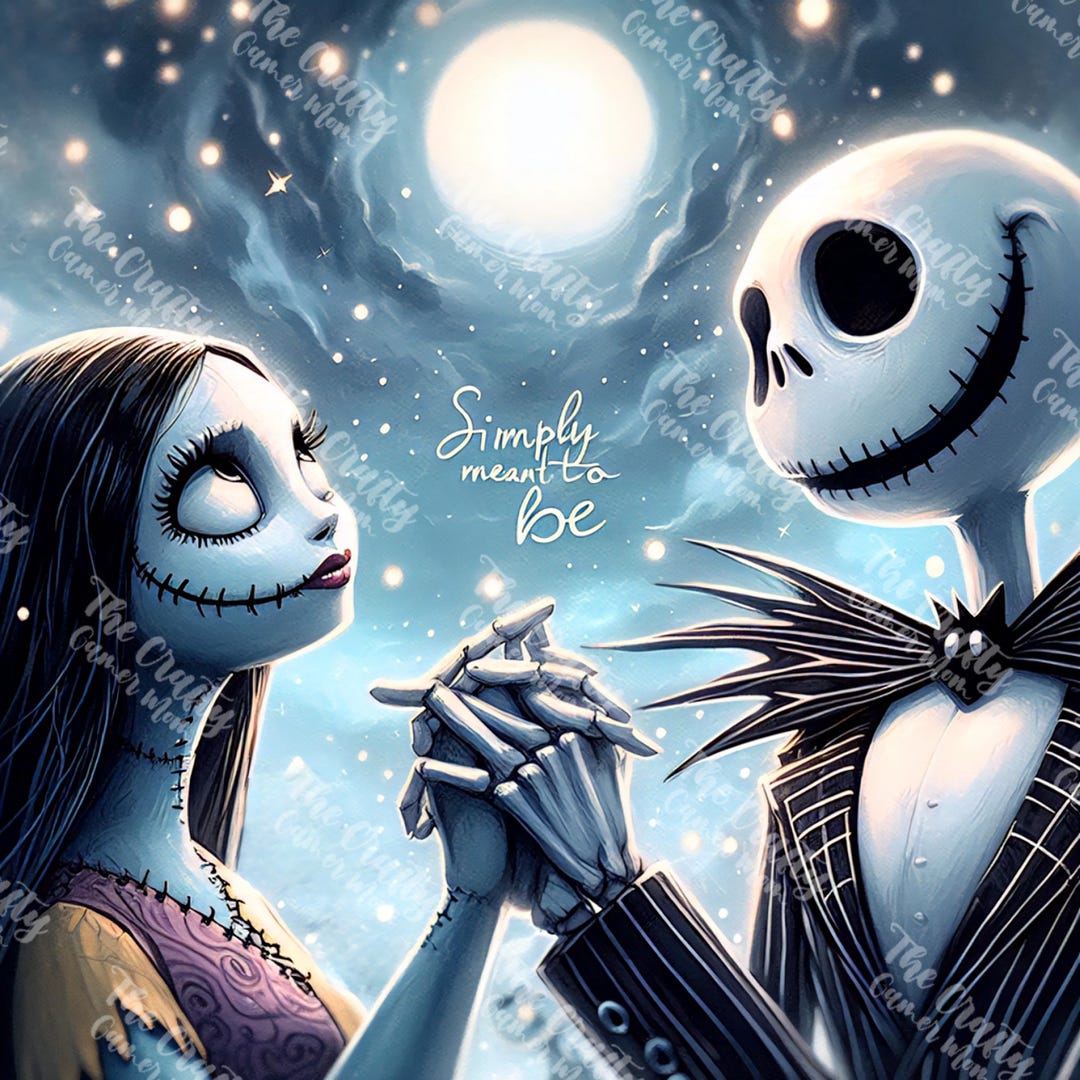 Jack and Sally Simply Meant to Be PNG - Digital Download - Etsy