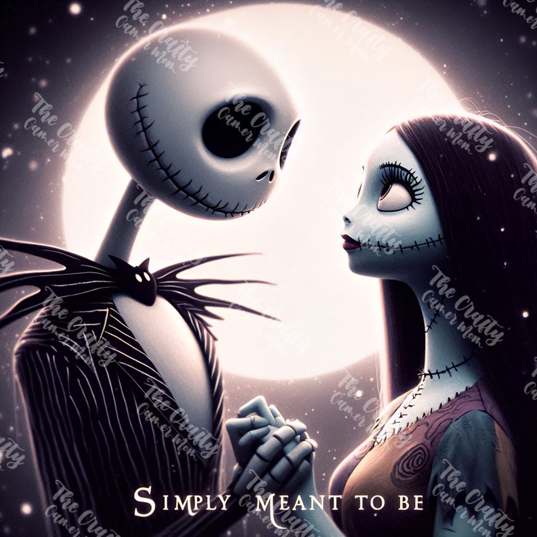 Jack and Sally Simply Meant to Be - Sublimation Digital Image ...